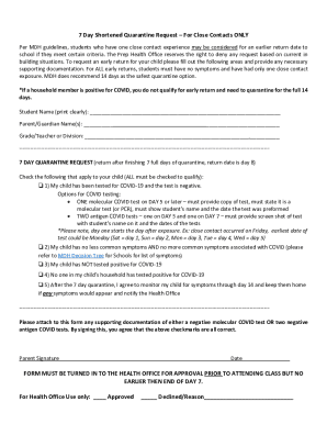 Fillable Online Shortened Quarantine Request Form - St. Croix ...