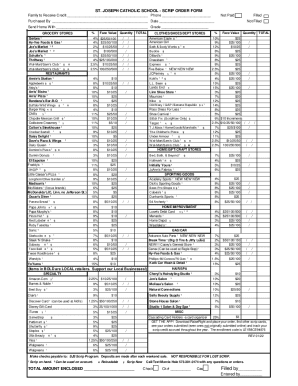 Fillable Online Fillable Online Scrip Order Form - St. Joseph Catholic ...