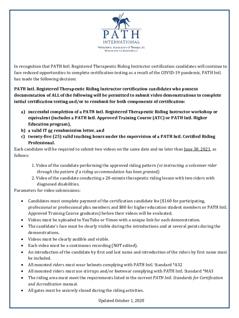 Fillable Online EXTENSION for PATH Intl. Registered Instructors in ...