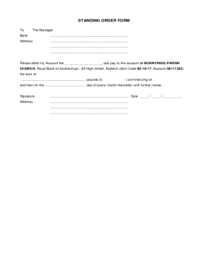 Fillable Online STANDING ORDER FORM To - salmonyouthcentre.org Fax ...