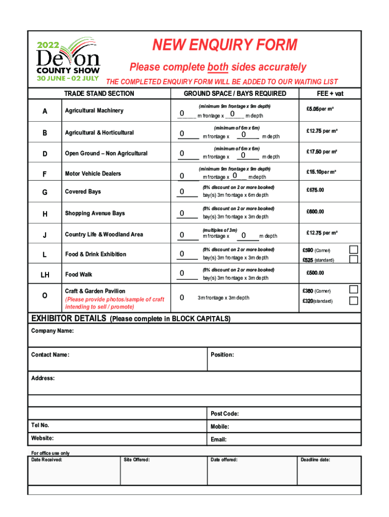 Fillable Online www.signnow.com16953-enquiry-form-formatEnquiry Form ...