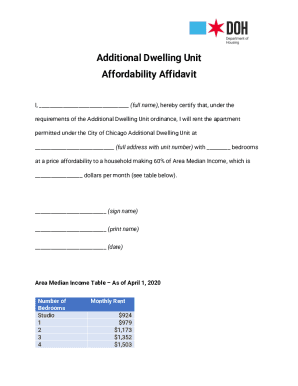 Fillable Online www.chicago.govADU-Affordability-AffidavitAdditional ...