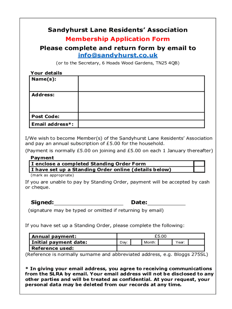 Fillable Online www.pdffiller.com519544413--SLRA-MembershipFillable ...