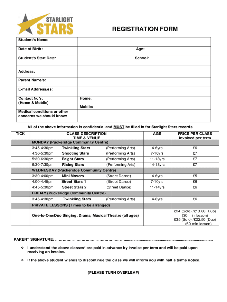 Fillable Online Fill - Free fillable STUDENT REGISTRATION FORM PDF form ...