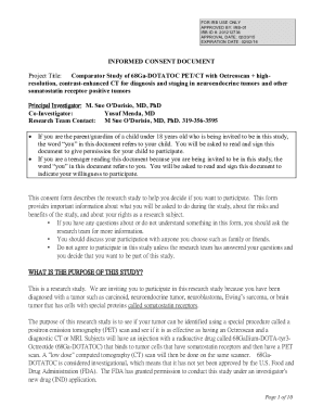 Fillable Online STANFORD UNIVERSITY Research Consent Form IRB Use Only ...