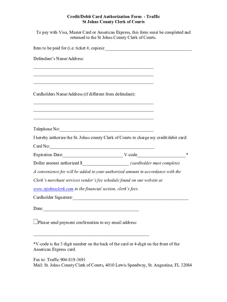 Fillable Online Fillable Online CREDIT /DEBIT CARD AUTHORIZATION FORM ...