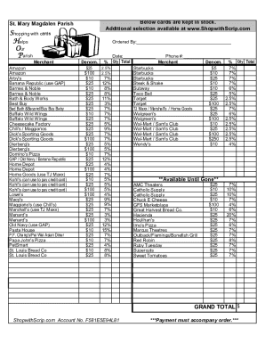 Fillable Online SHOP Order Form.xlsx Fax Email Print - pdfFiller