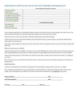 Fillable Online Member ACH Authorization Form.docx Fax Email Print - pdfFiller