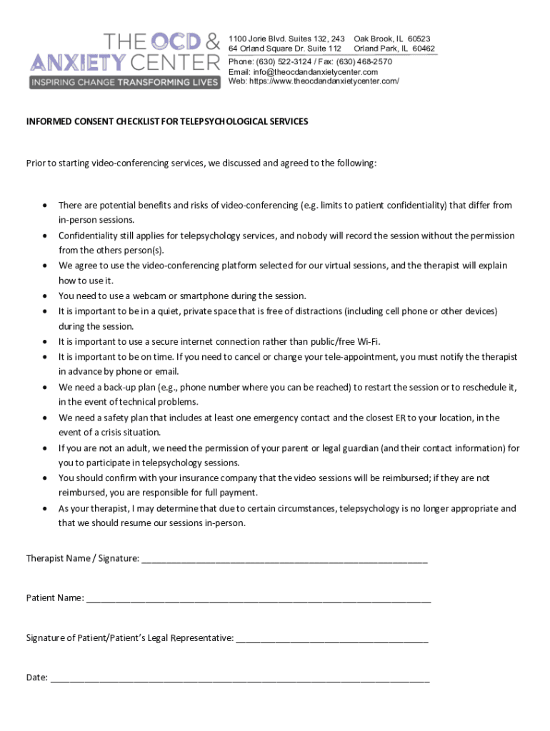 Fillable Online Telehealth informed consent.docx Fax Email Print ...