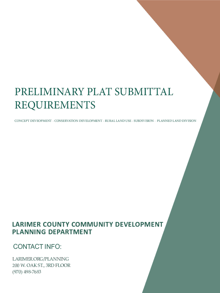 Fillable Online PRELIMINARY PLAT SUBMITTAL REQUIREMENTS - Larimer ...