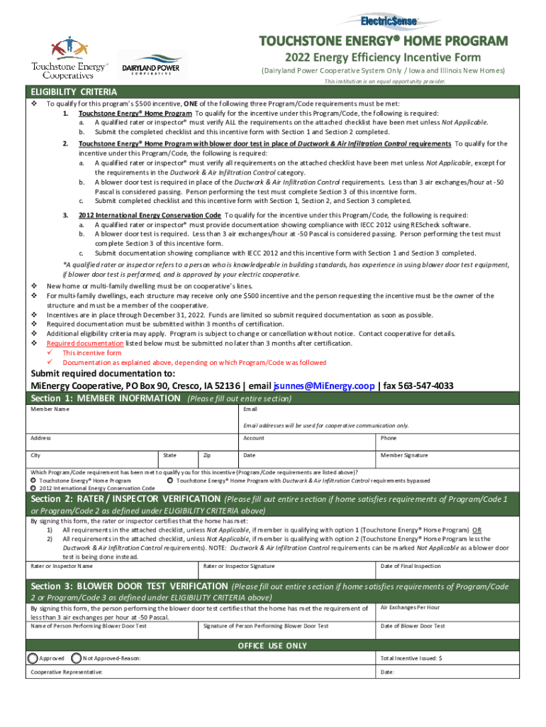 Fillable Online Fillable Online 2018 Incentive Form -- TSE Home Program ...