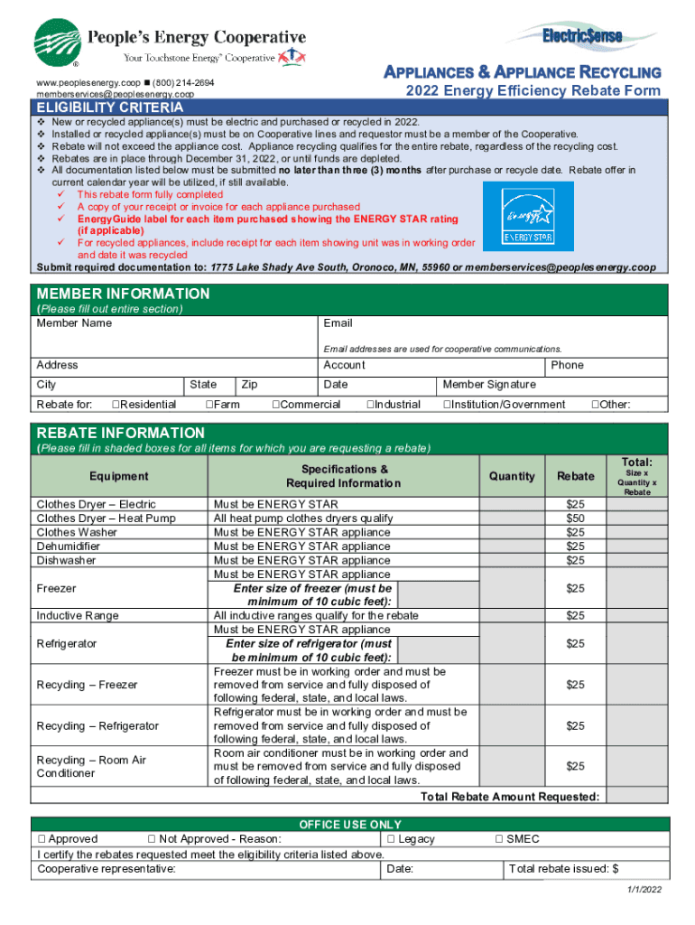 Fillable Online This 2022 Energy Efficiency Incentive Form CRITERIA Fax ...