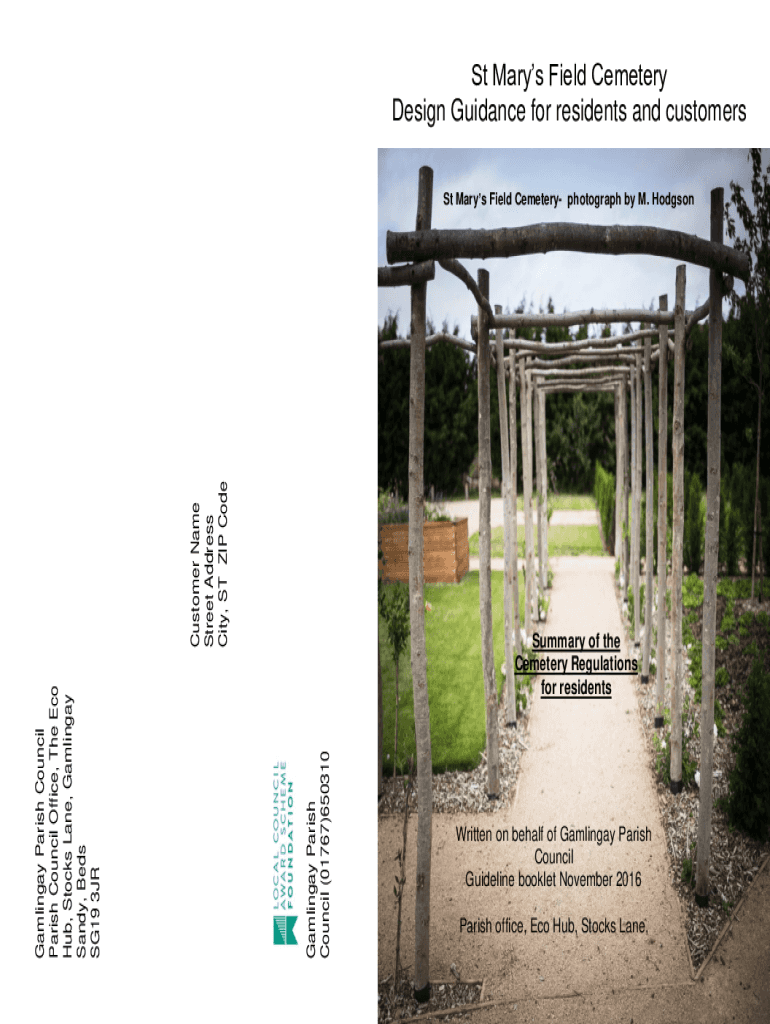 Fillable Online St Marys Field Cemetery Design ... - gamlingay-pc.gov ...