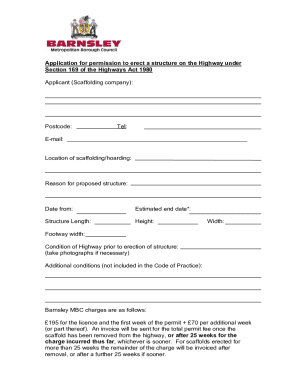 Fillable Online Scaffolding application form Fax Email Print - pdfFiller