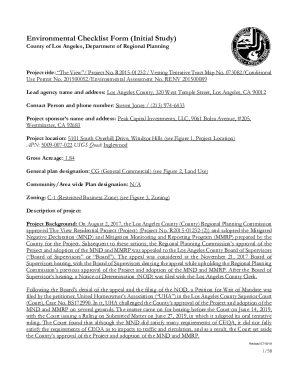 Fillable Online Environmental Checklist Form (DRAFT Initial Study ...