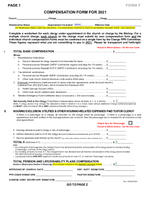 Fillable Online Fillable Online Local Church Pastor Compensation and ...