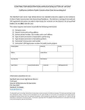 Fillable Online Get the free PDF CONTRACTOR REGISTRATION FORM ...