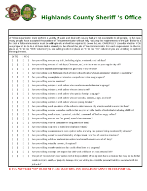 Highlands County Sheriffs Office Doc Template | pdfFiller