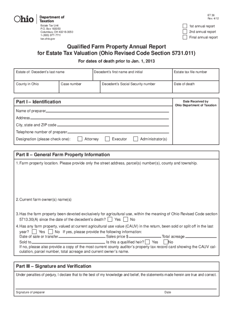 Fillable Online tax ohio tax.ohio.gov forms estateOHIO ESTATE AX RETURN ...