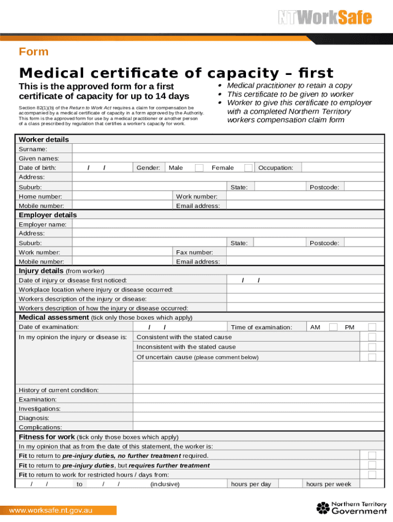 Statement of fitness for work - First certificate Doc Template | pdfFiller