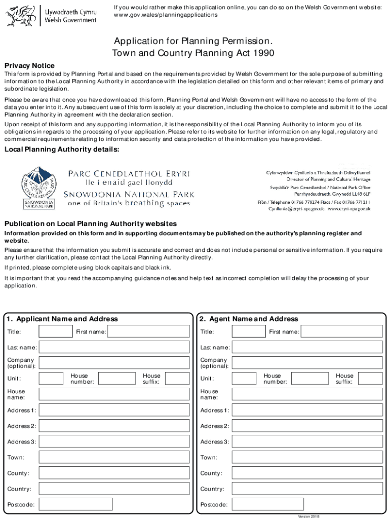 Fillable Online Application for Planning Permission ... - snowdonia-npa ...