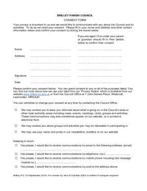 Fillable Online STUDLEY PARISH COUNCIL CONSENT FORM Fax Email Print ...