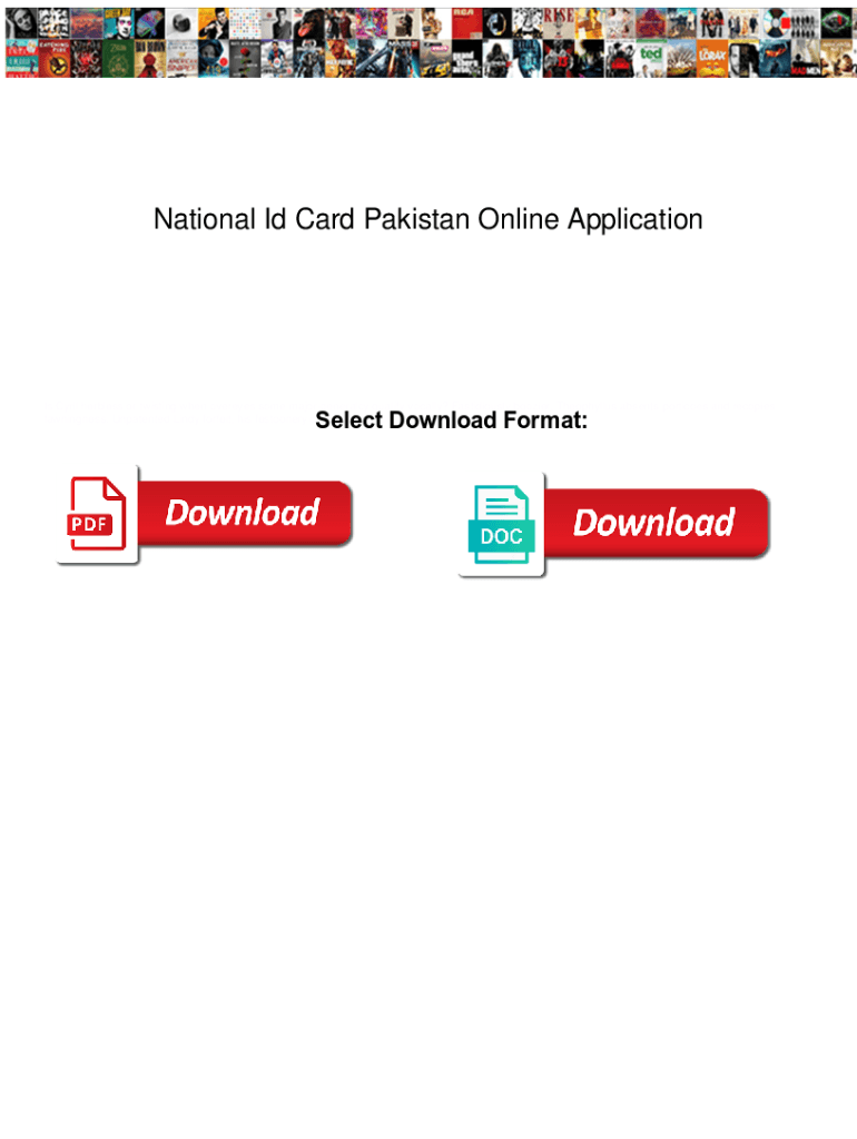 Fillable Online National Id Card Pakistan Online Application. National Id Card Pakistan Online ...