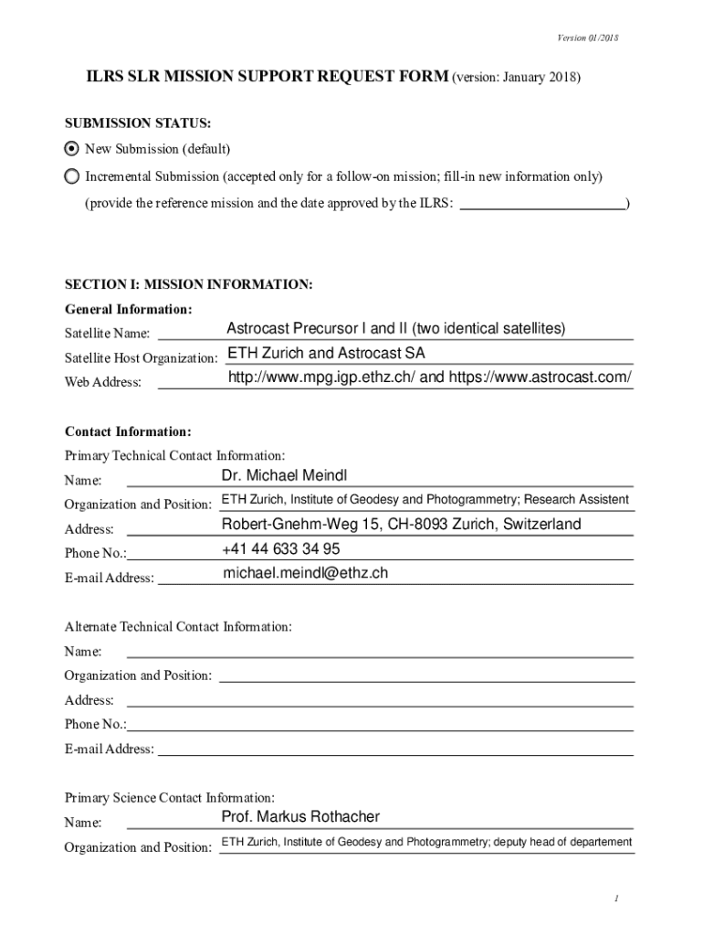 Fillable Online ilrs gsfc nasa Fillable NASA - ILRS SLR MISSION SUPPORT ...