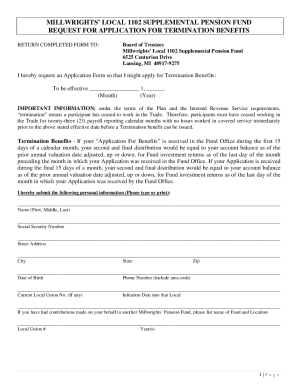 Fillable Online MILLWRIGHTS LOCAL 1102 SUPPLEMENTAL PENSION FUND ...
