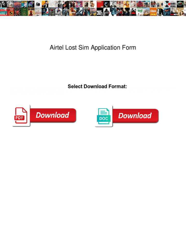 Fillable Online Airtel Lost Sim Application Form sequoia. Airtel Lost ...