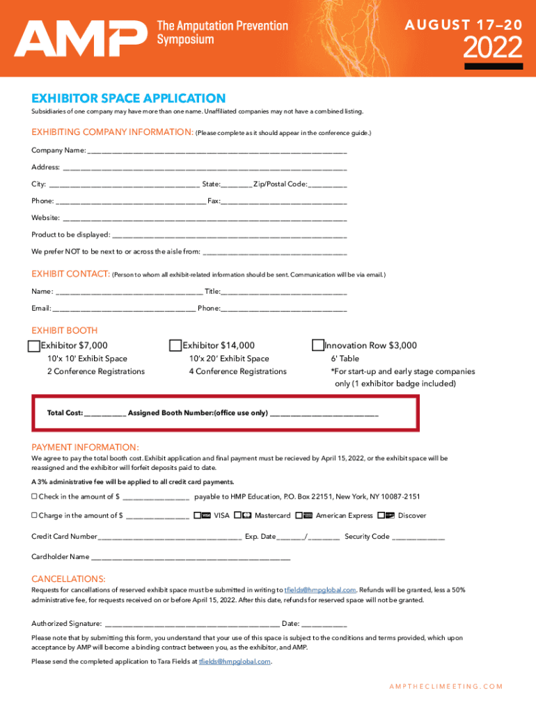 Fillable Online Fillable Online sawc EXHIBIT SPACE APPLICATION ...