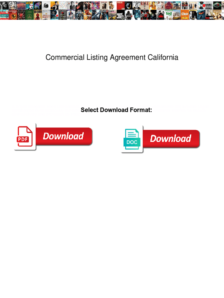 Fillable Online Commercial Listing Agreement California. Commercial ...