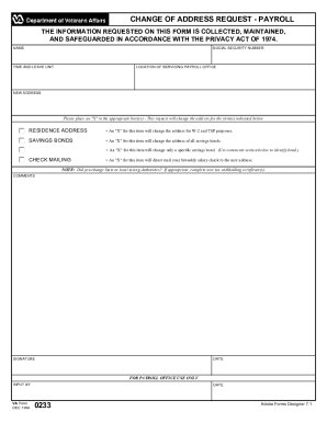 Fillable Online Va Form 0233 - Fill Online, Printable, Fillable, Blank ...