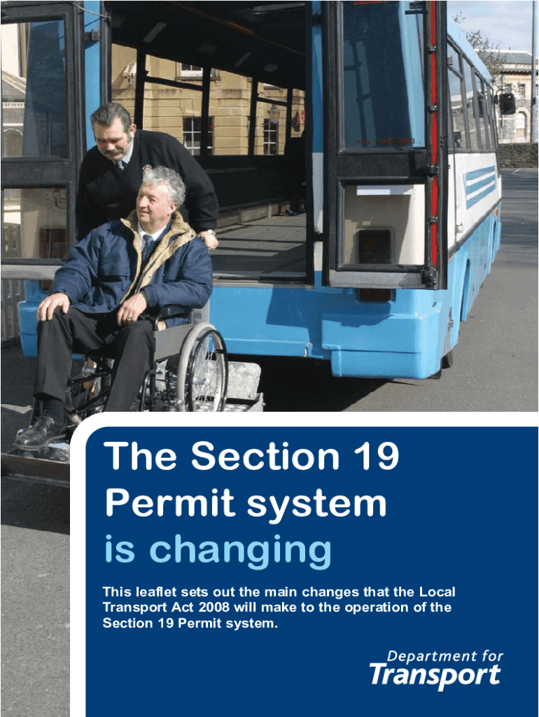 Fillable Online Leaflet - The Section 19 Permit system is changing Fax Email Print - pdfFiller
