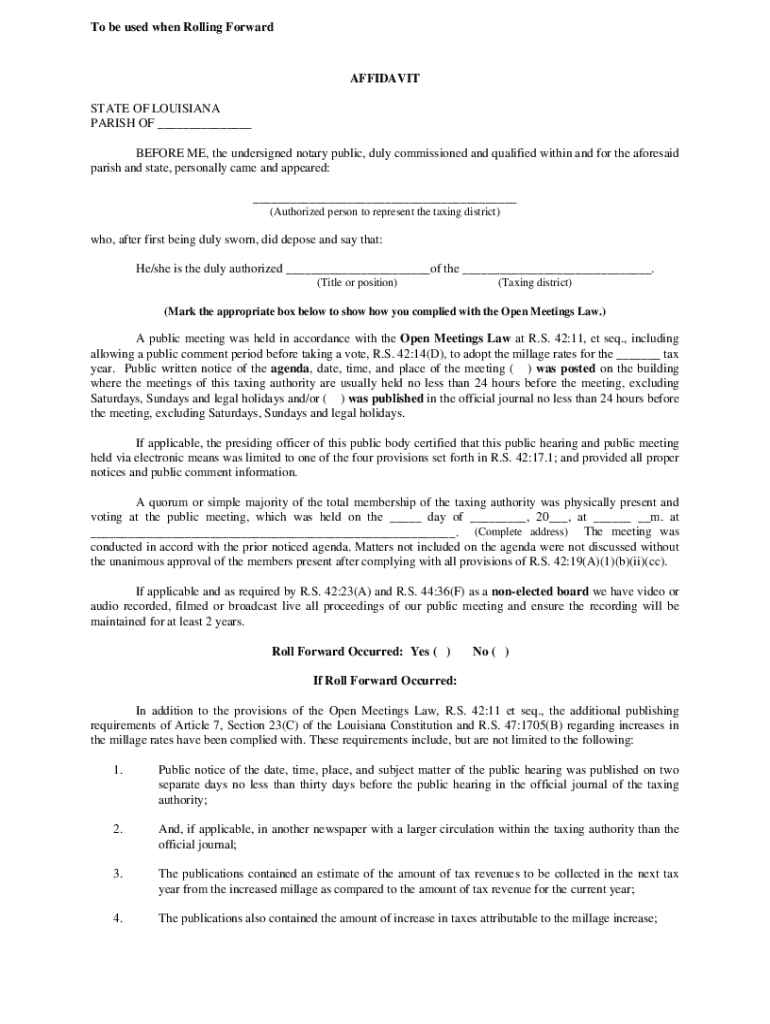 Fillable Online lla la Louisiana Affidavit Forms : Free Louisiana ...