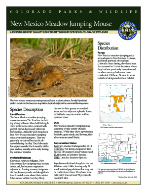 Fillable Online New Mexico Meadow Jumping Mouse Habitat Scorecard ...