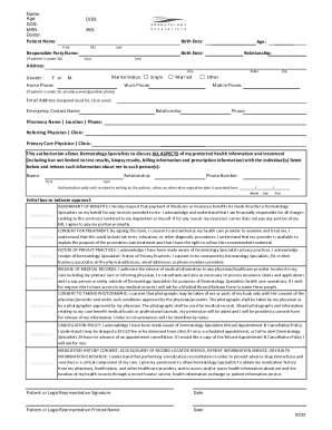 Fillable Online Fillable Online Name: DOB: Age: Chart: Date: PATIENT ...
