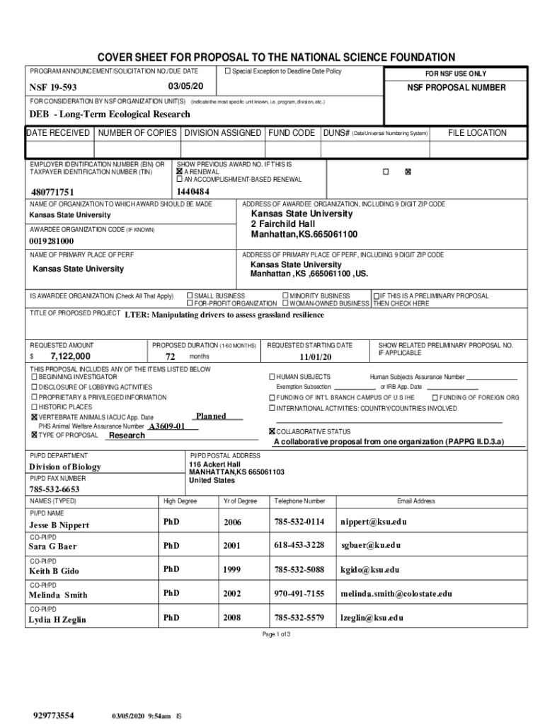 Fillable Online www.cedarcreek.umn.edusitesdefaultCOVER SHEET FOR ...