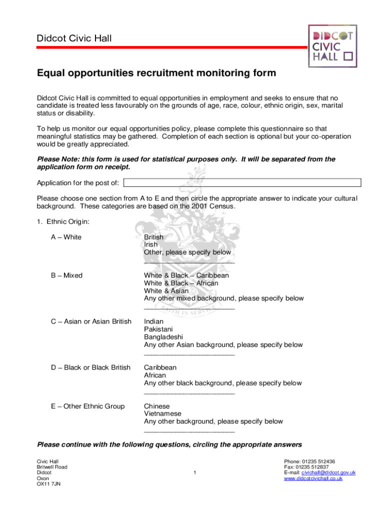 Fillable Online Equal-Opportunities-Monitoring-Form-Companion ...