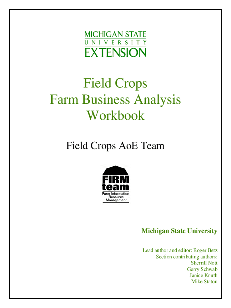 Fillable Online 52.5.24.1farmmanagementuploadsField Crops Farm Business ...