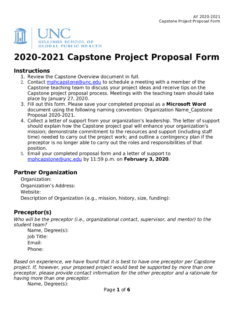 Read the Capstone Overview & Frequently Asked Questions ... - sph unc ...