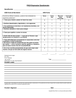 Fillable Online PHQ-9 Depression Questionnaire - Windstone Health ...