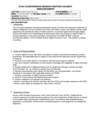 Fillable Online Unit Vacancy Promotion Federal Recognition Fax Email ...