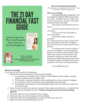 21 Day Financial Fast Pdf - Fill Online, Printable, Fillable, Blank ...