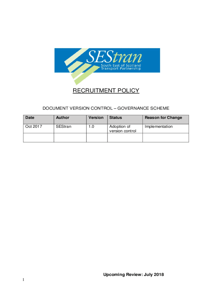 Fillable Online sestran gov Version Control Table Template - University ...