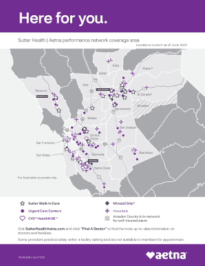 Fillable Online Sutter Health Aetna performance network map brochure ...