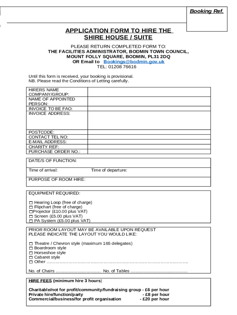 Online bodmin gov Application - Shire House ... Doc Template | pdfFiller