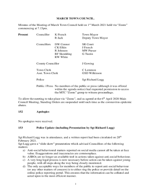 Fillable Online MARCH TOWN COUNCIL. Fax Email Print - pdfFiller