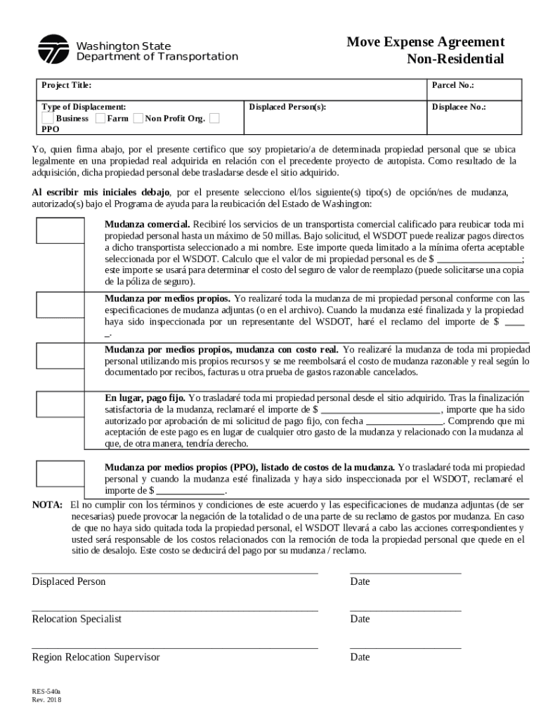 www.wsdot.wa.govpublicationsfulltextRES 540a Move Expense Agreement Non-Residential Spanish - Wa ...