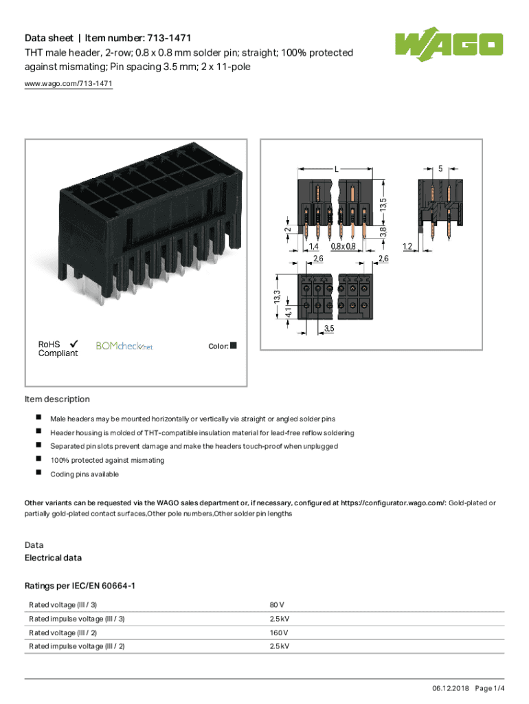 Fillable Online asset.conrad.com media10 addData sheet Item number: 713 ...